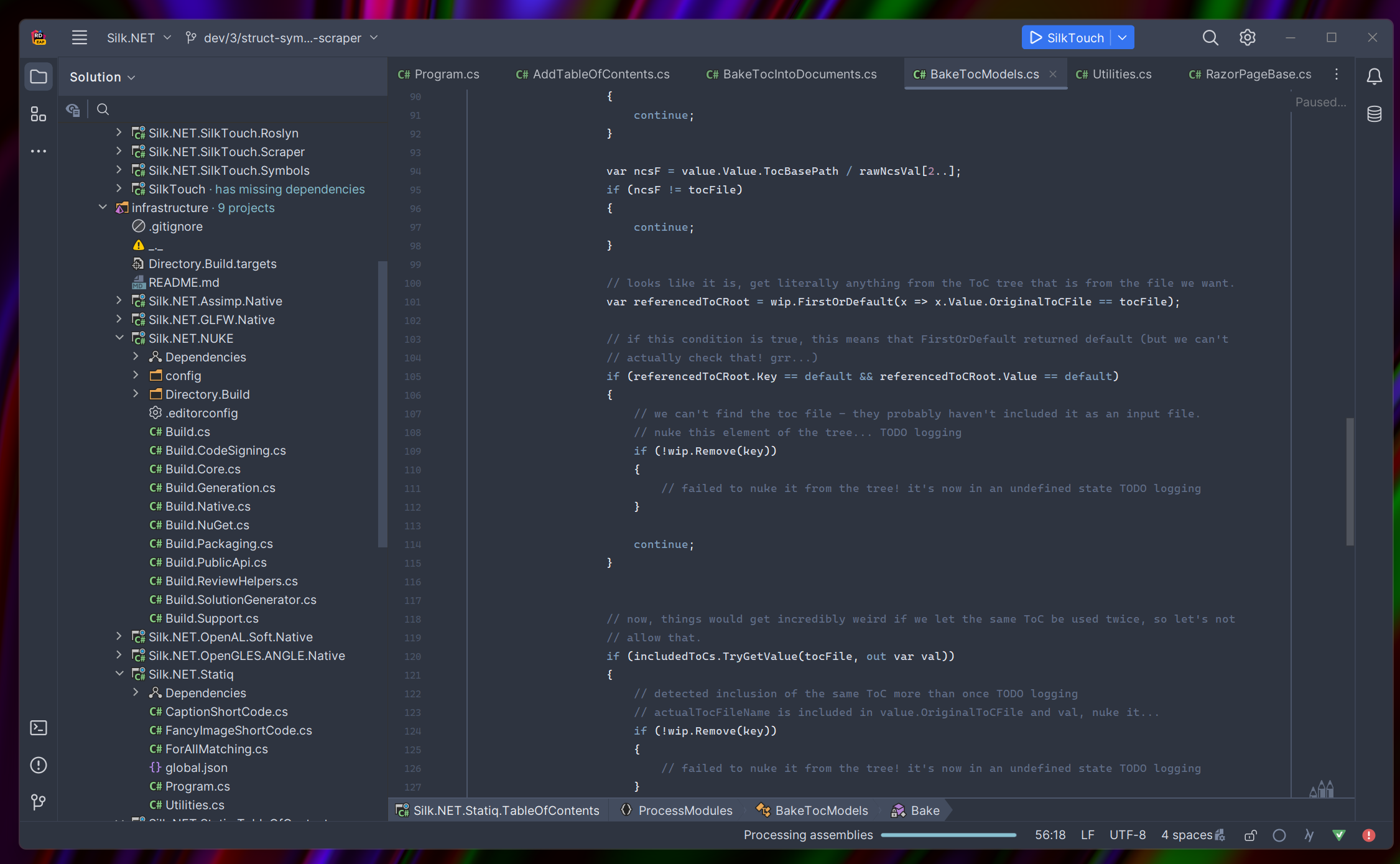 new rider UI is pretty cool - Silk.NET