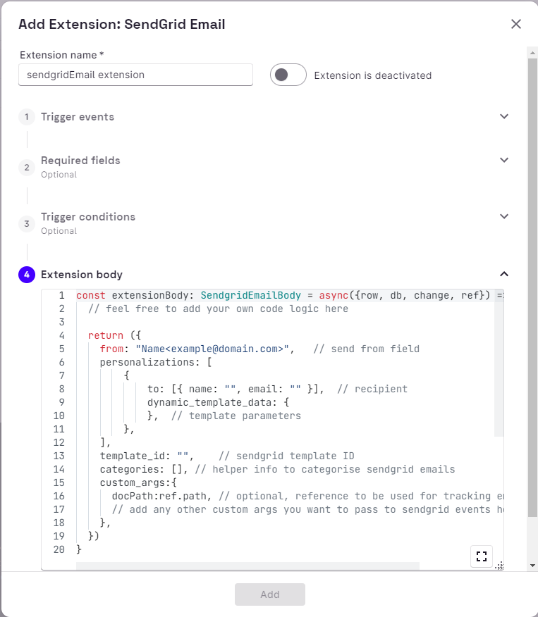 Hey rowy, I need some help. where to add sendgrid api key in rowy ...