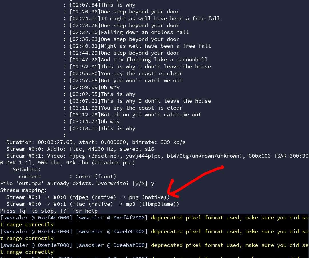 convert flac to mp3 with ffmpeg - Termux