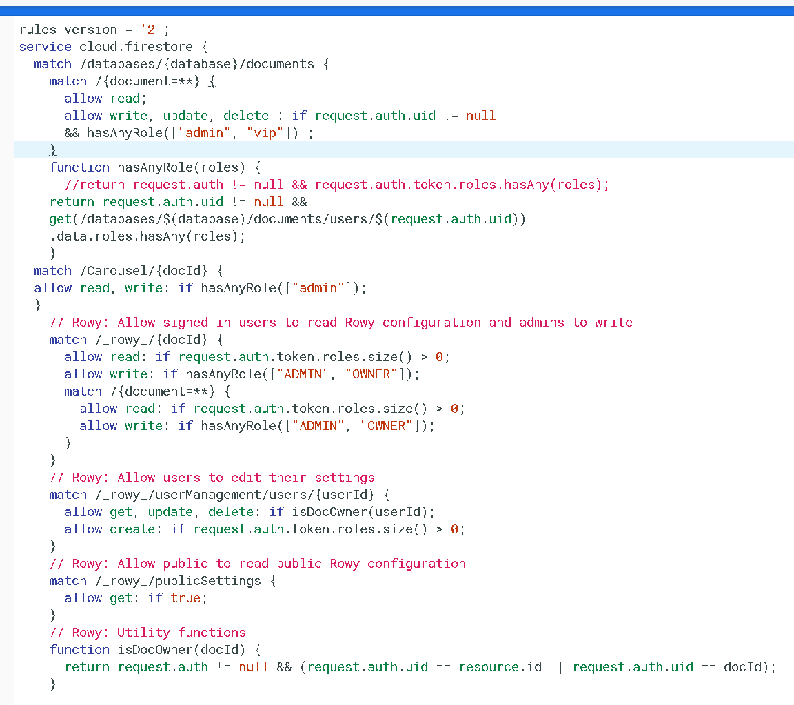 @Hioko Rowy fetches data from your Firebase project. You can use any Firebase sdk like npm ...
