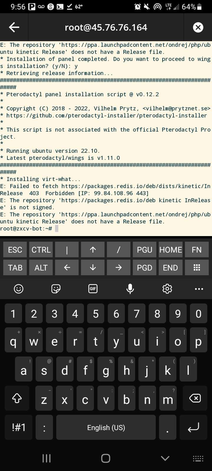 Unable to locate package virt-what - Pterodactyl Installation Script