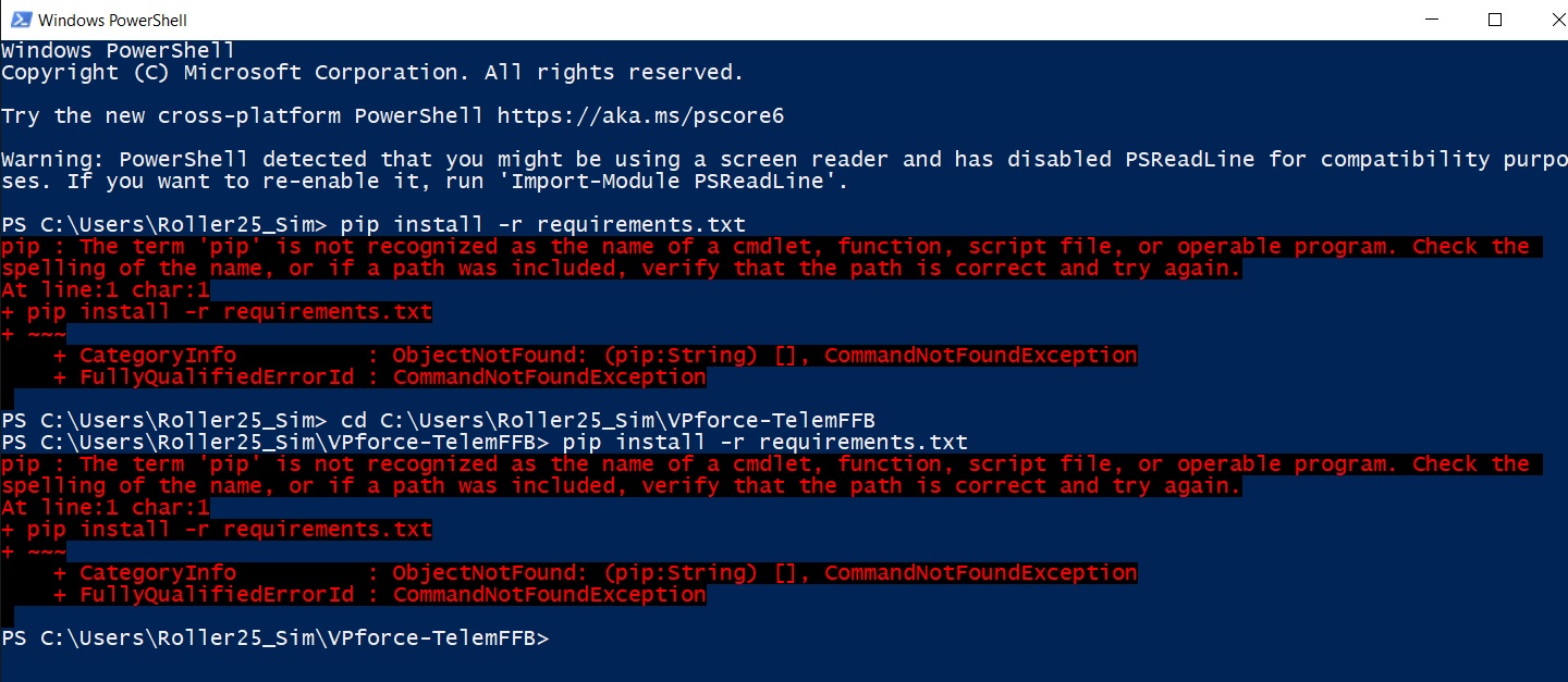 @walmis keep getting this when I copy and paste 'pip install -r requirements.txt' - VPforce Controls