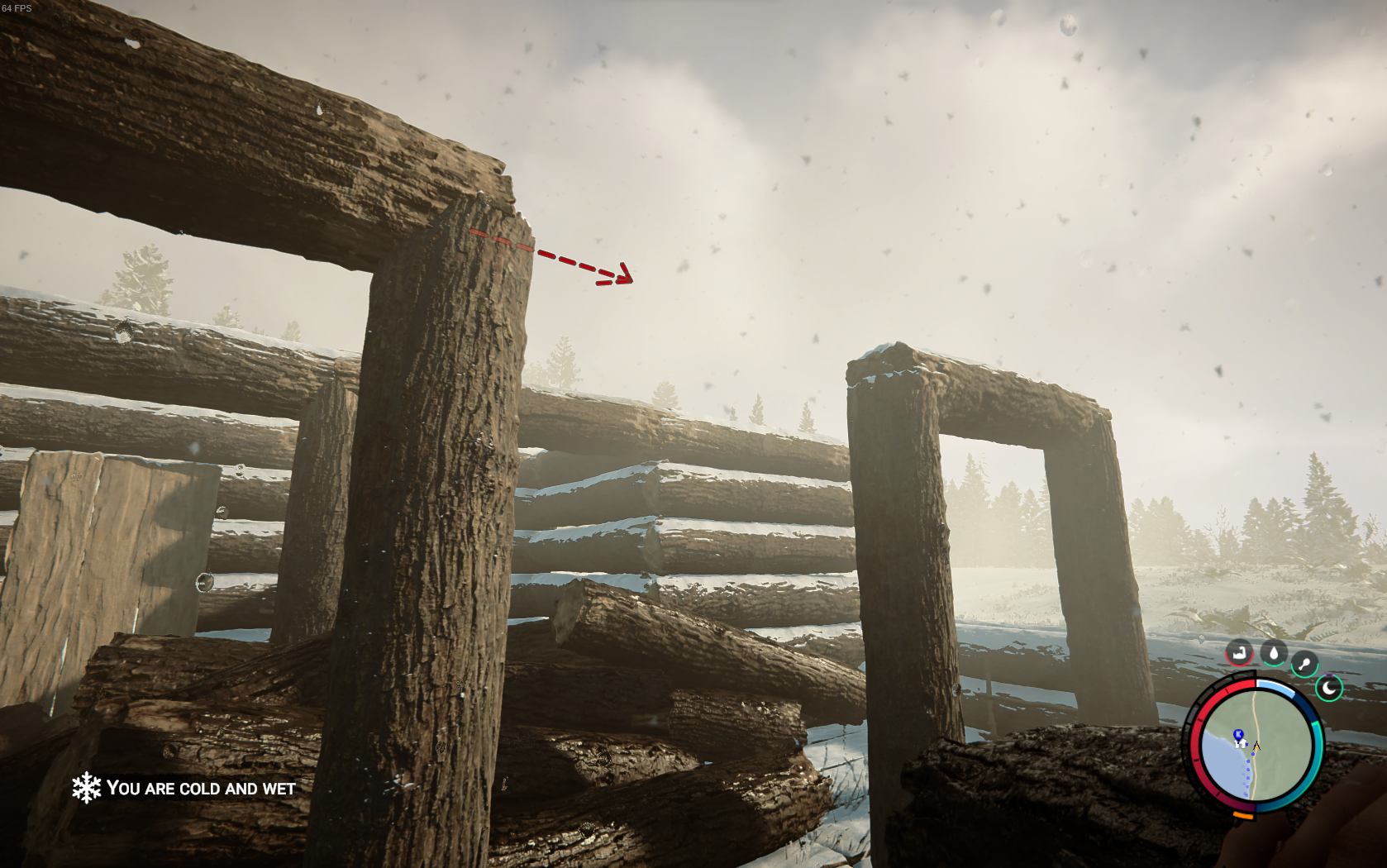 Or a rope wall, two vertical logs and a horizontal log on top then add ...