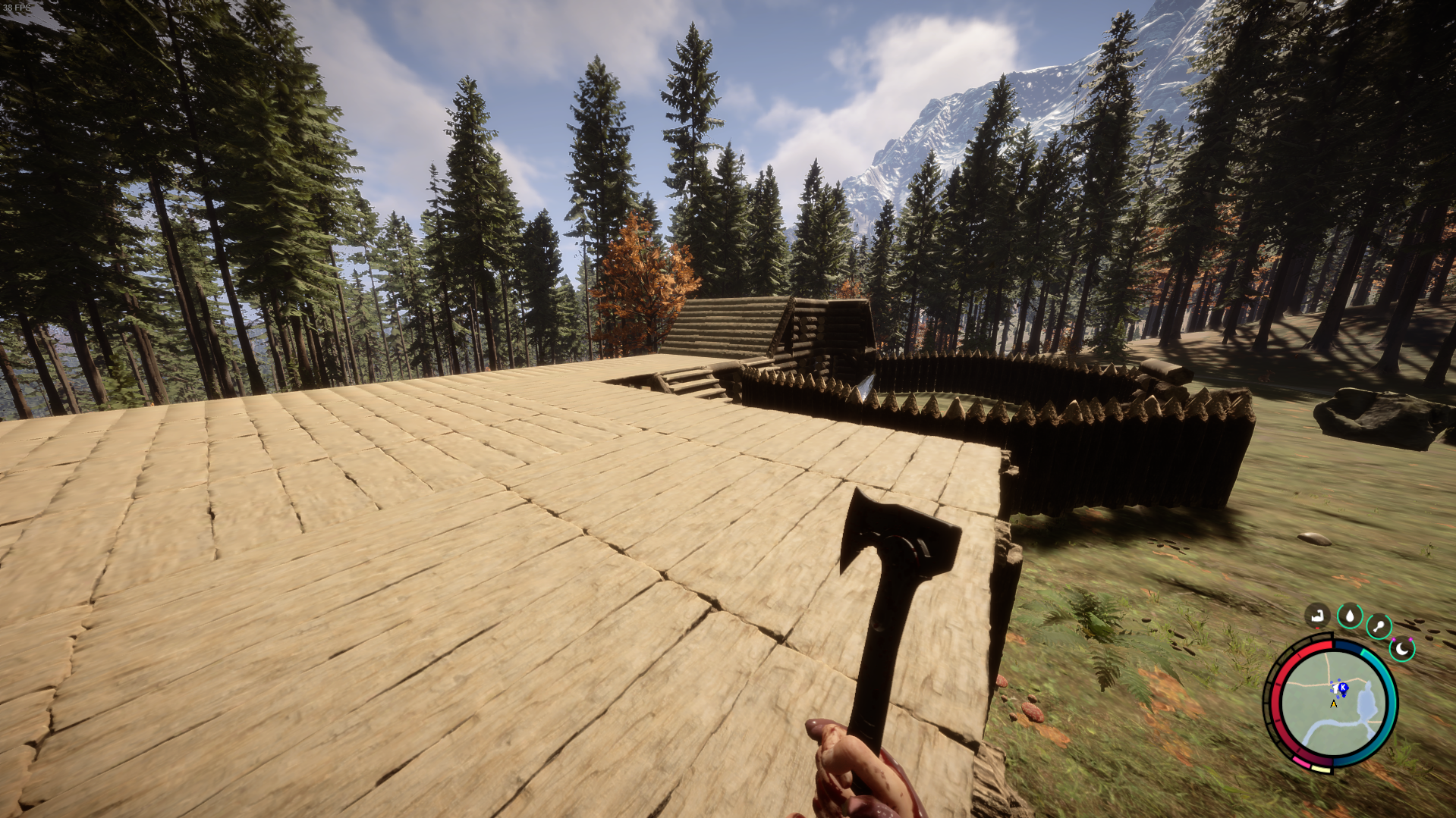 i've had him gathering logs to one spot as i constantly break down ...