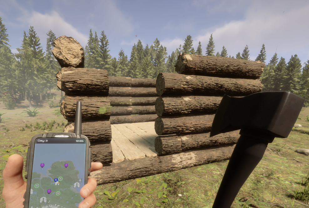 i've had him gathering logs to one spot as i constantly break down ...