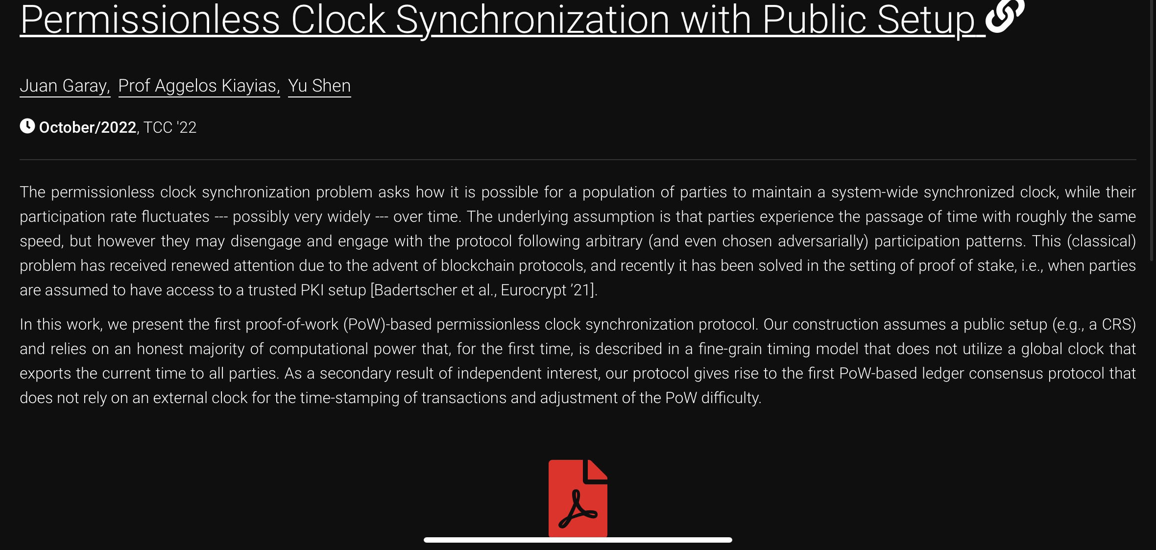 Does anyone know how ergo clock synchronization works in ergo? Was ...