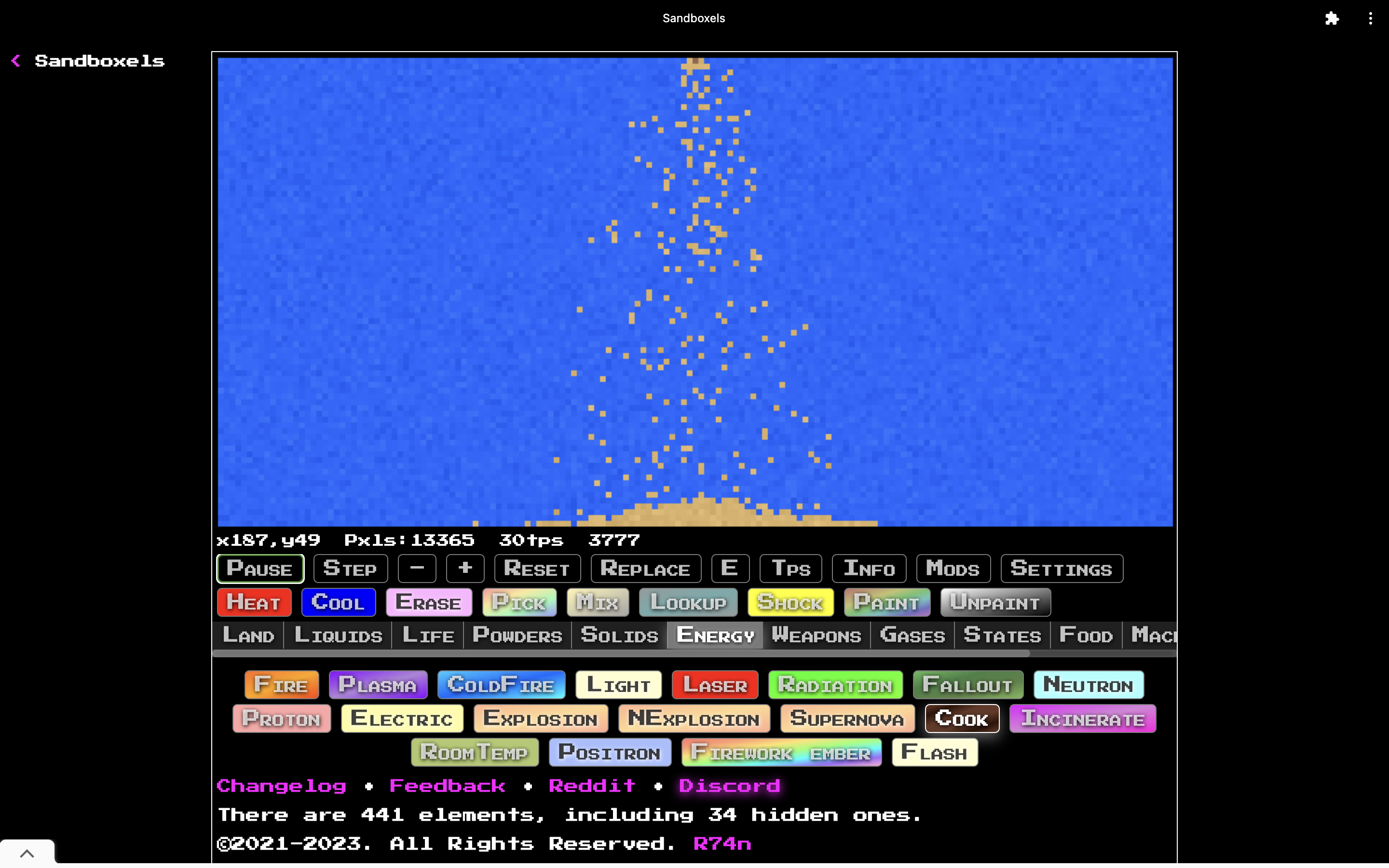 anyone want some cinnamon chocolate sugar cake? - 🚨 R74n / Sandboxels