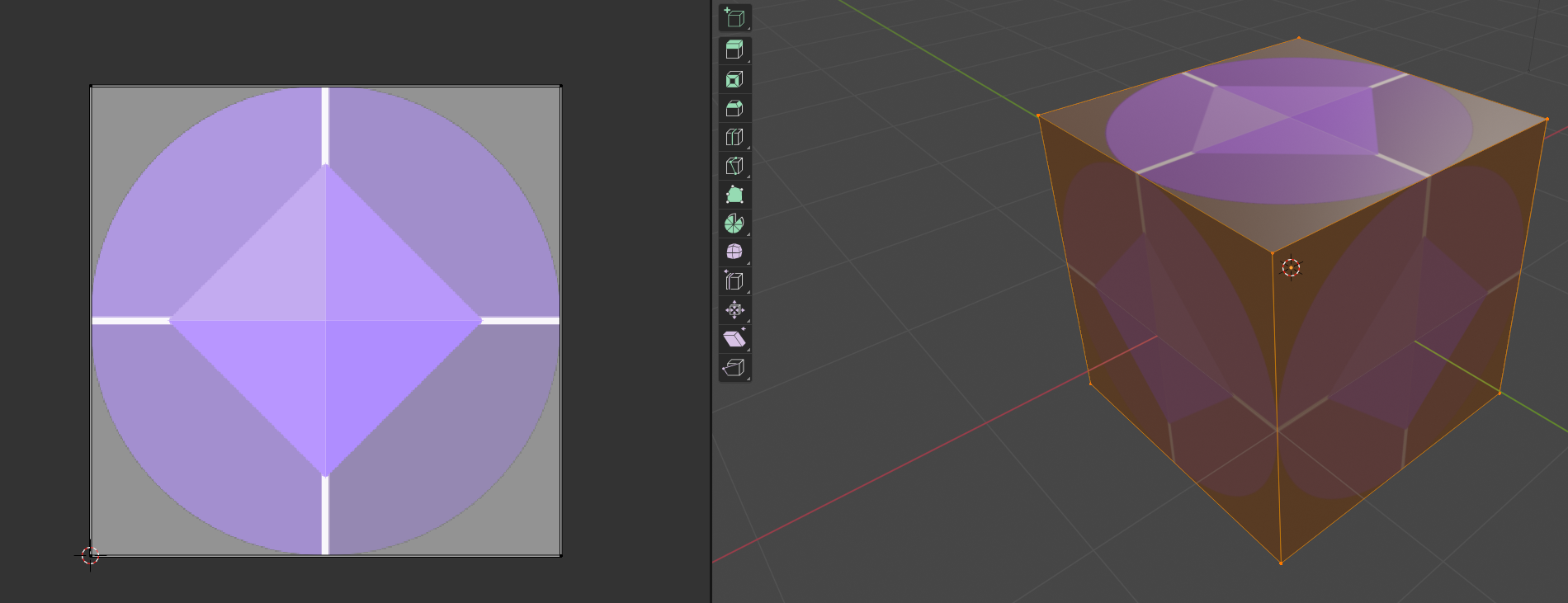 in general, this kind of thing tends to be triangles / triangle strip / triangle fan differences ...