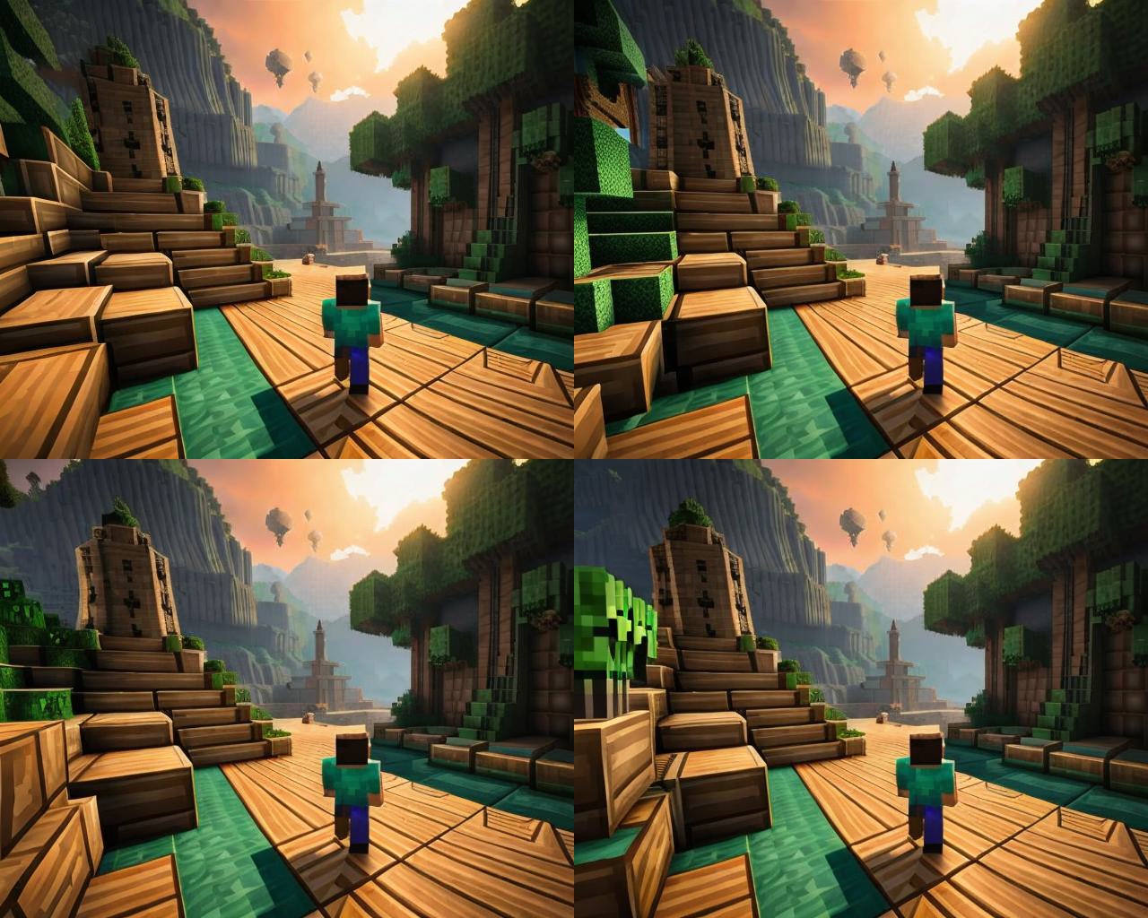 **minecraft player in hardcore world pvp with creeper 8k detailed** - Upscaling by @GGLVXD ...