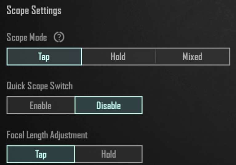 By enabling the **Quick Scope Switch** in **Basic Controls** through Settings. - PUBG MOBILE