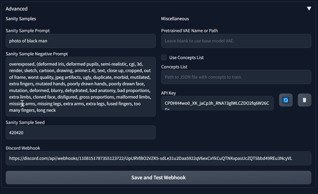 Does anyone know how to send the prompt samples and sanity sample images to Discord using ...