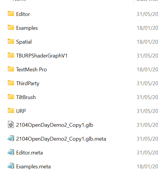 unzip that into a new directory and open it as a new Unity project - Open Brush, Open Blocks ...