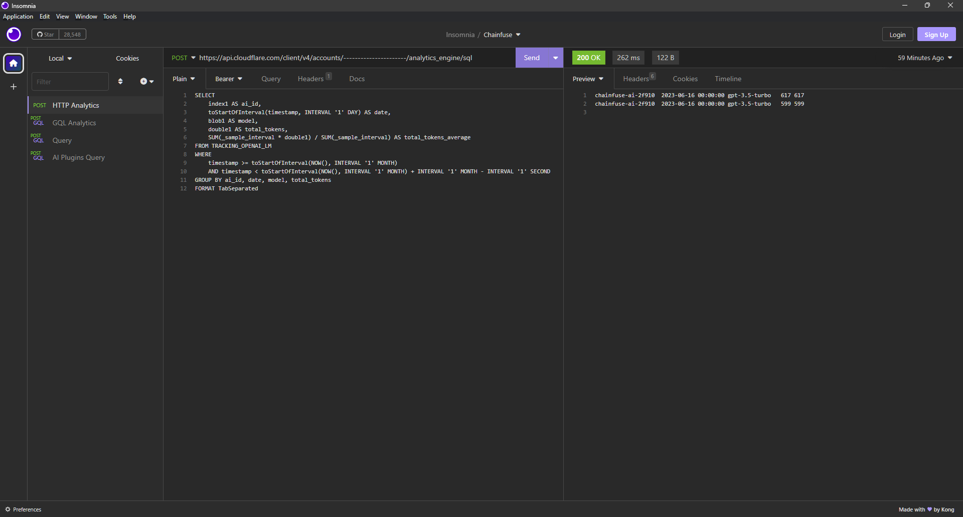 `wrangler.toml` ```toml ... analytics_engine_datasets = [ { binding = "TRACKING_CLOUDFLARE ...