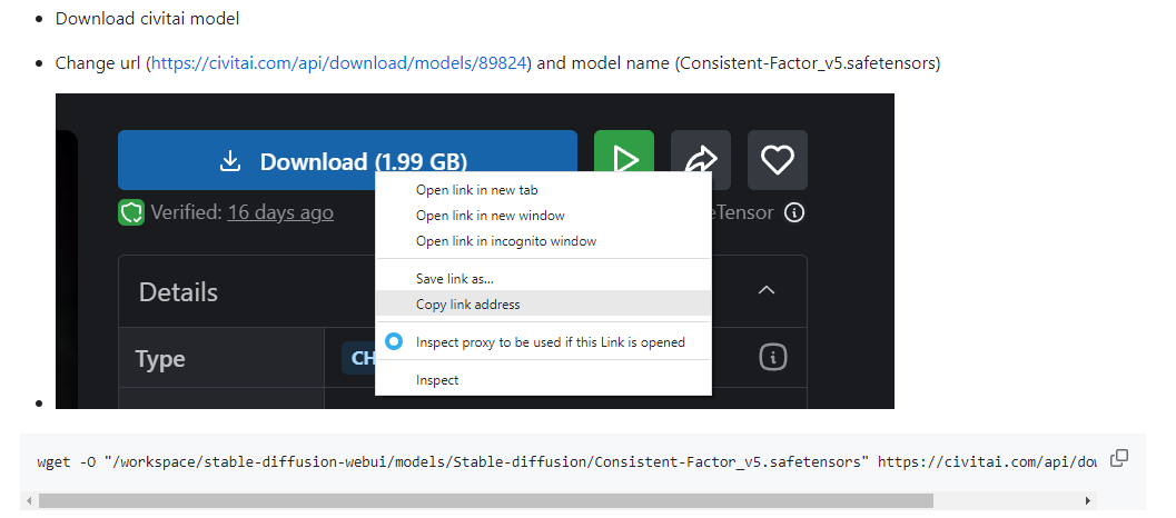 Here is a script to download models from CivitAI since so many people struggle with it: https ...