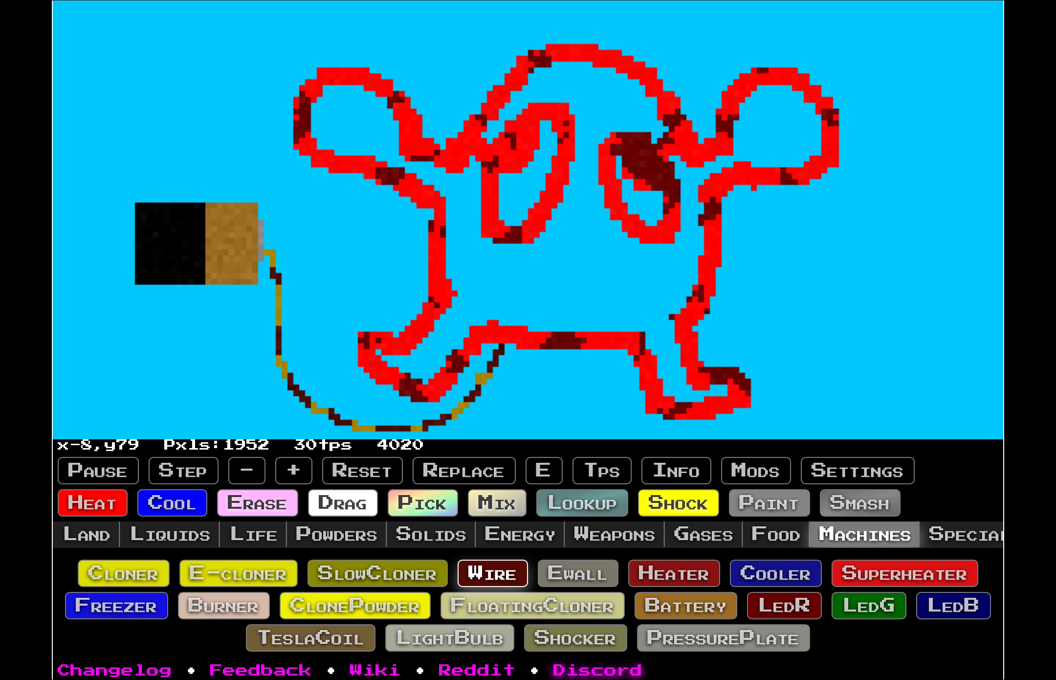 The led is entertaining my silly brain so much - ⛄ R74n / Sandboxels