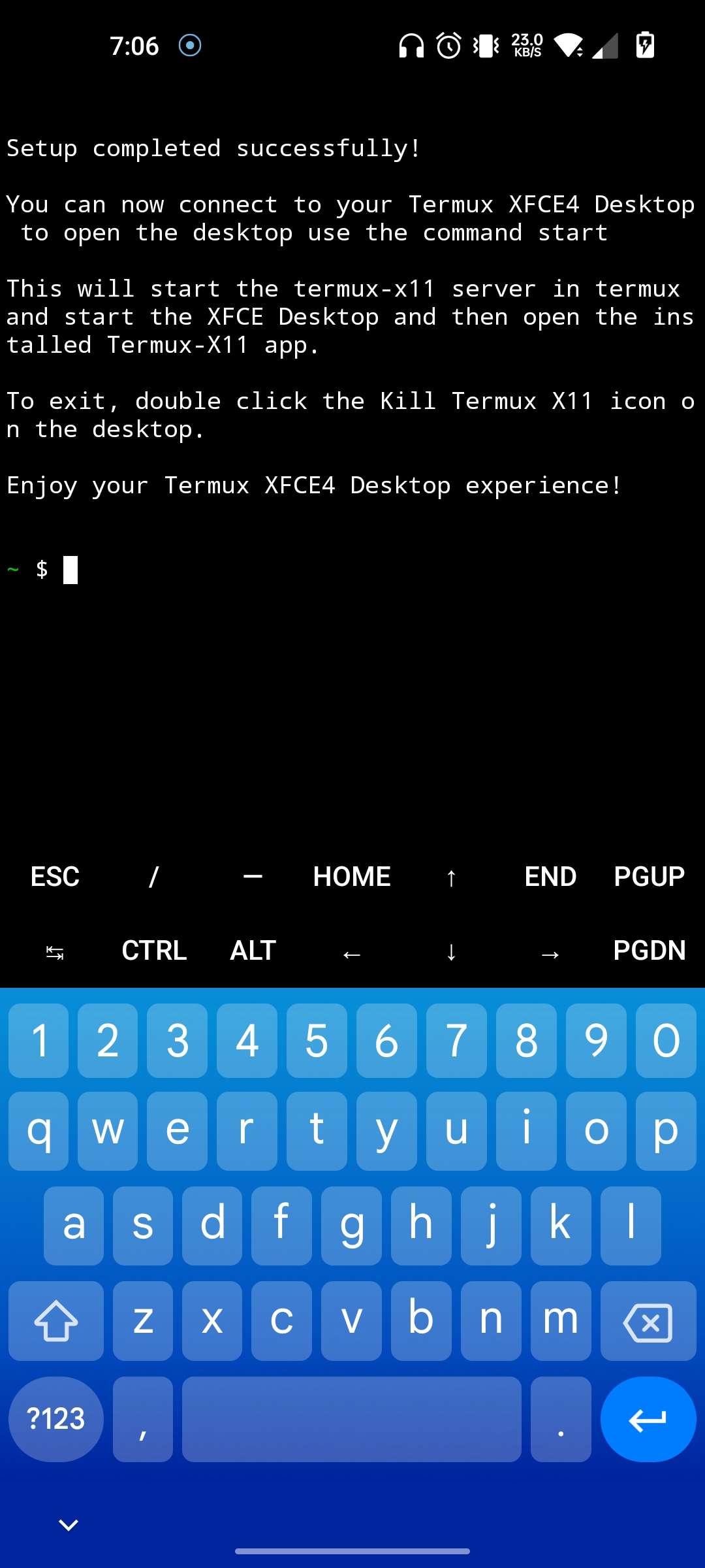 termux terminal doesn't seem to support showing the icons - Andronix App