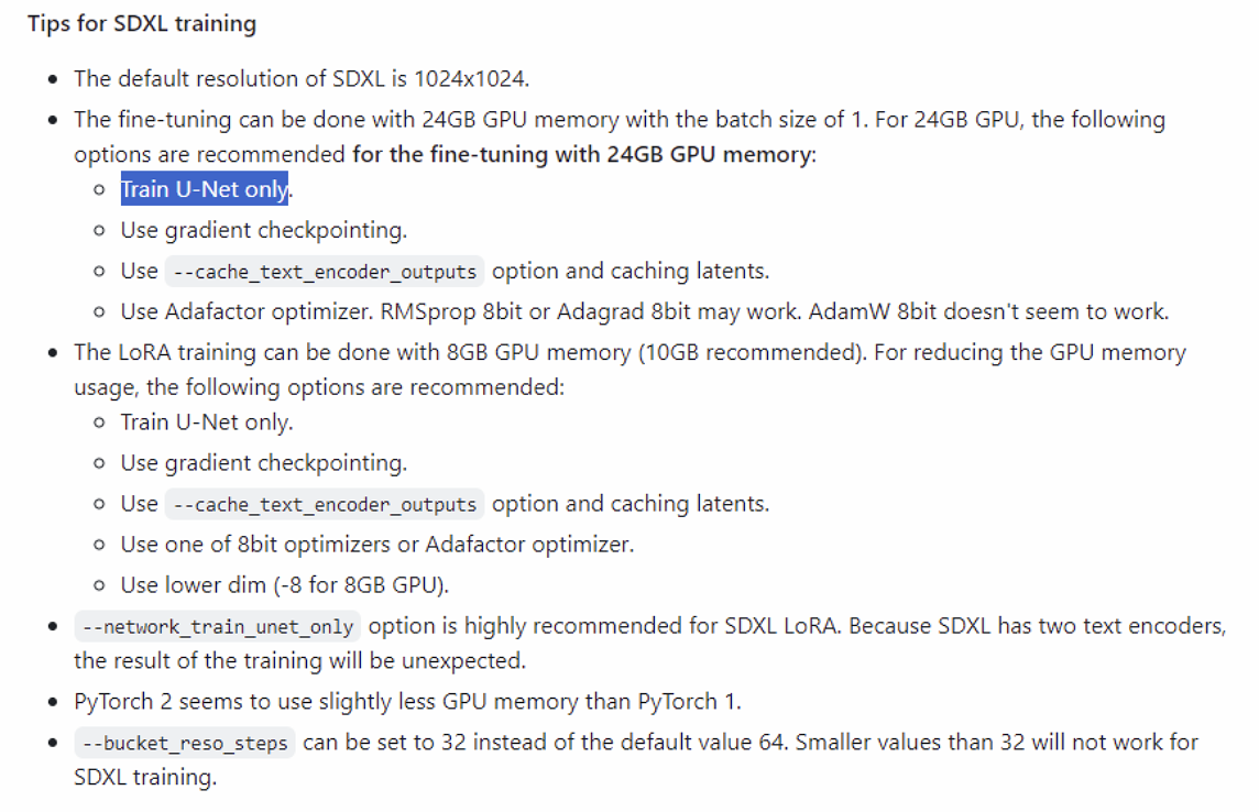 Kohya SS repo says to train U-Net only but the command he provides ...