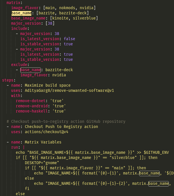 `podman build . --build-arg=FEDORA_MAJOR_VERSION=38 --build-arg=IMAGE ...