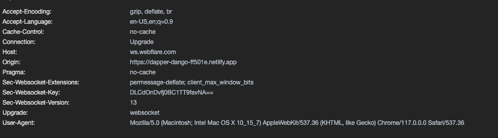 When Trying To Connect Websocket The Client Is Sending Upgrade Header But Worker Shows Null