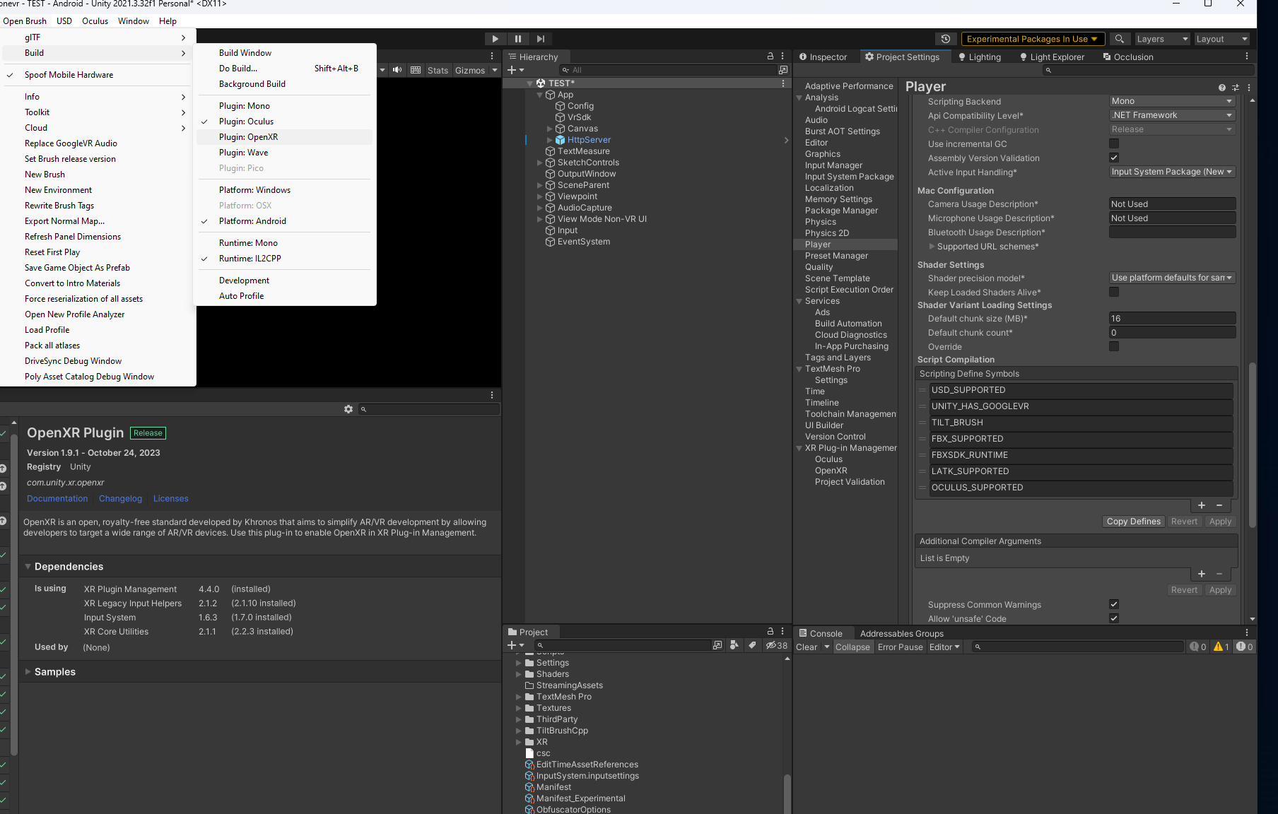 Question about building for Quest - Open Brush, Open Blocks, Icosa Gallery