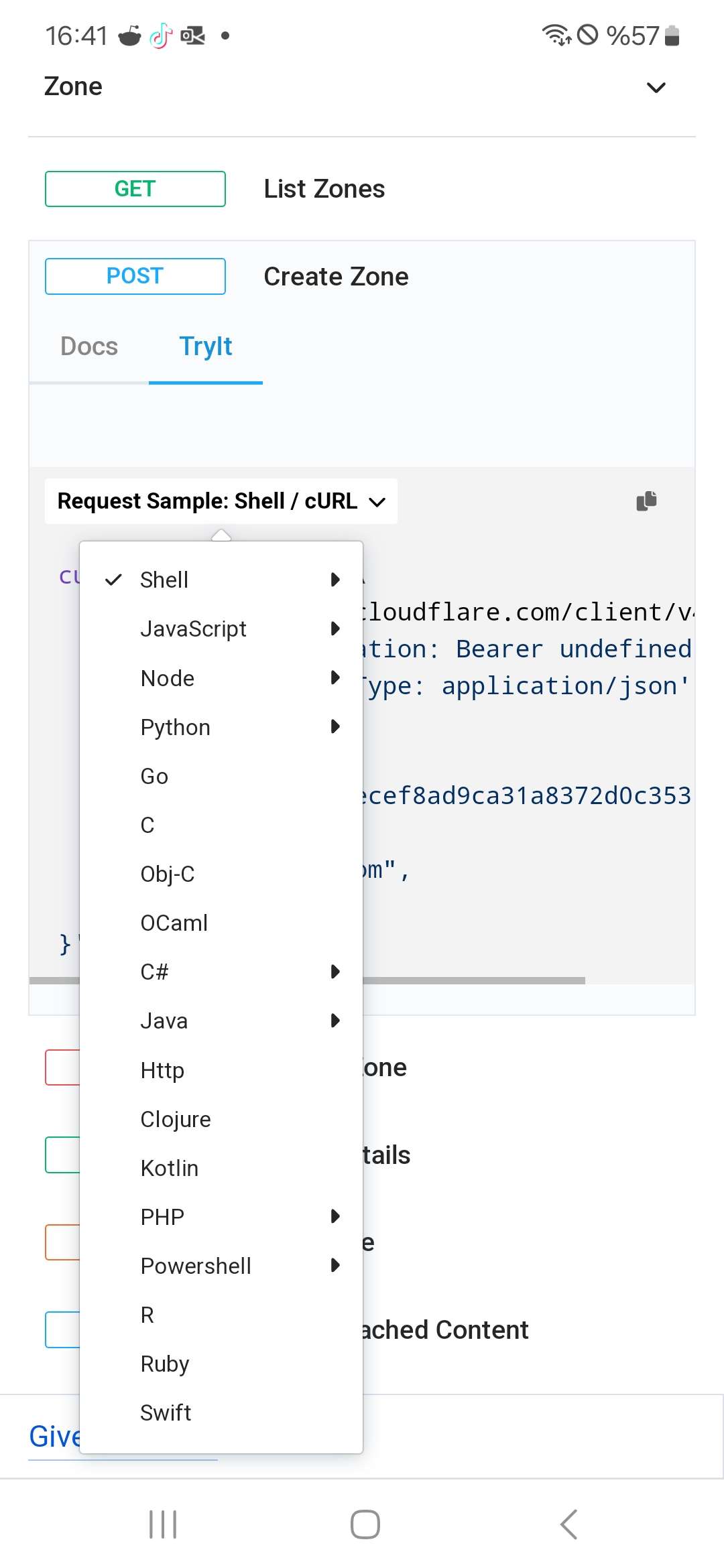 A little feedback: When I click on a software language (eq:PHP) on the Api documentation page in ...