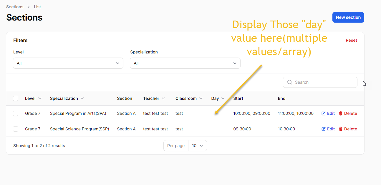 Display Multiple values of checkbox to the table. - Filament