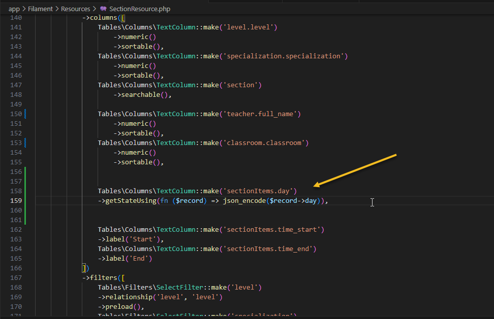 Display Multiple values of checkbox to the table. - Filament