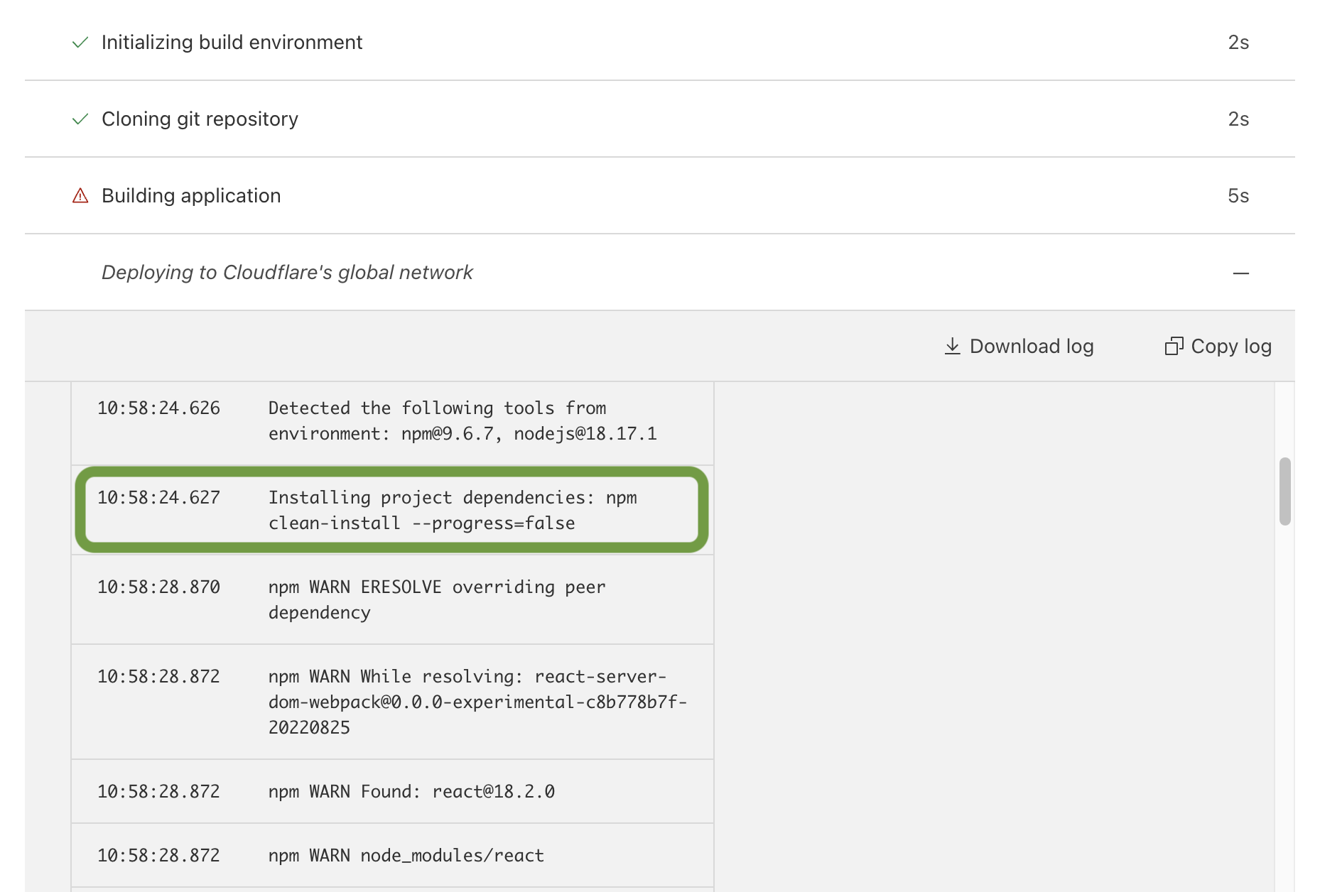 Good day! First time Cloudflare Pages user here! 😄 Is there a way to replace "npm clean-install ...