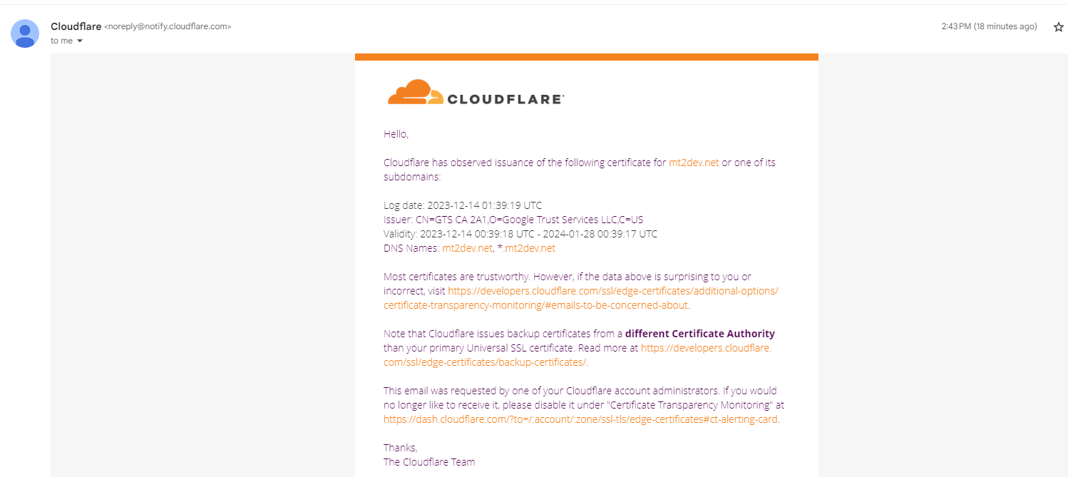 keep in mind every single Pages Custom Domain, Workers Custom Domain, R2 Custom Domain, gets its ...