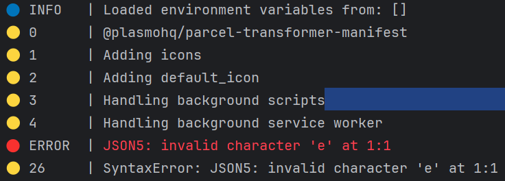 JSON5 Invalid character "M" at 1,1 - 🧩 Plasmo Developers