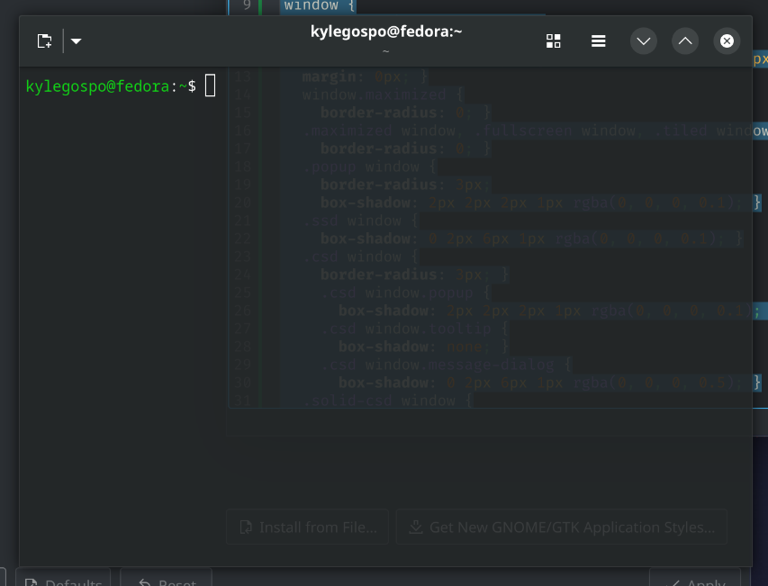 ```@import 'colors.css'; windowcontrols > button { border-radius: 100%; padding: 0; margin: 0 ...