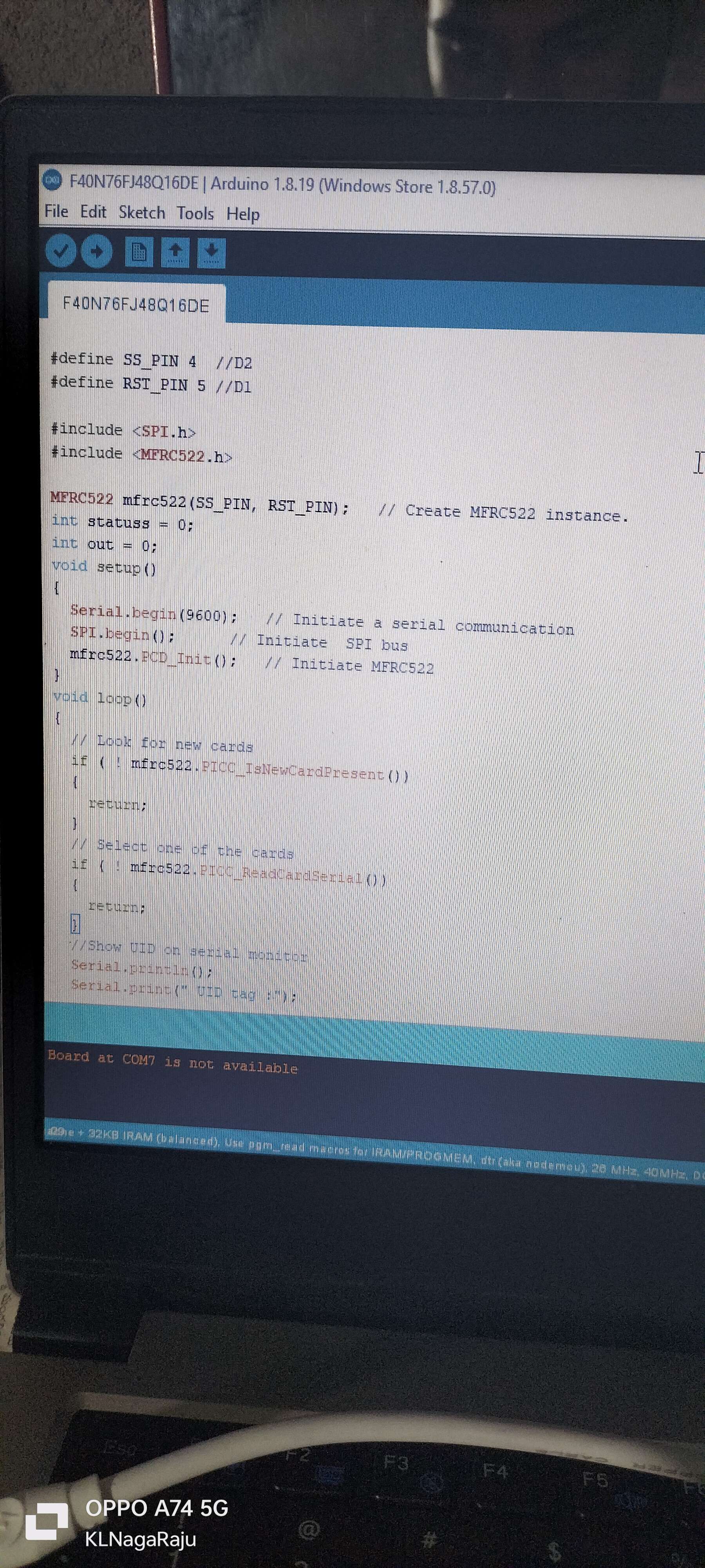 Hi @K.L.NAGARAJU Please confirm in your Serial Monitor Windows at the lower right corner if you ...