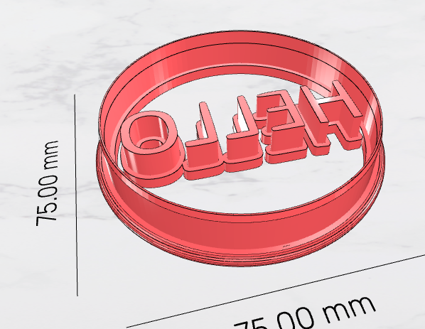 Make an imprint cutter and then make the imprint depth 0 - Cookiecad