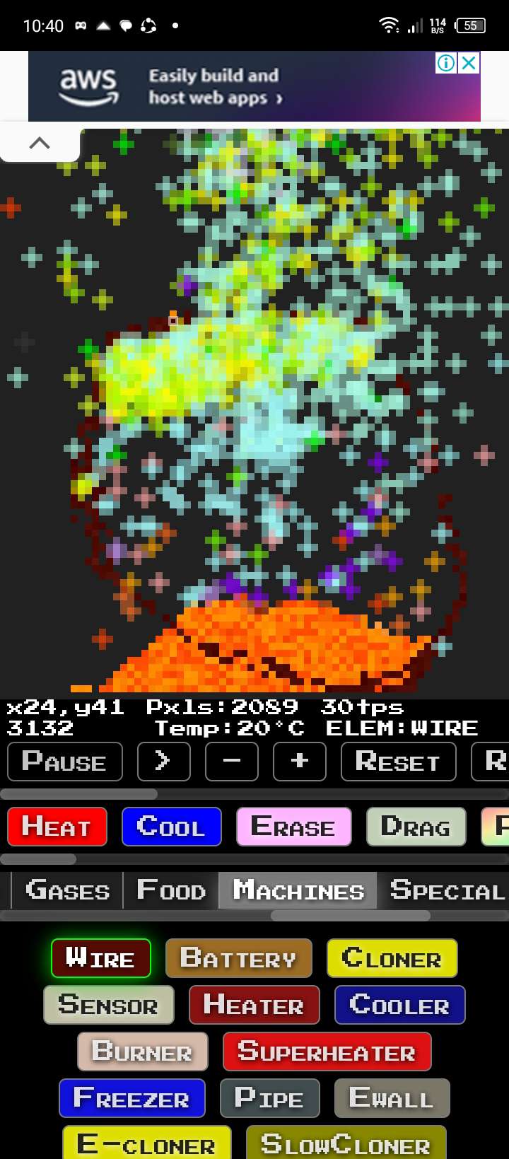 oil in closed container + heat - 🚨 R74n / Sandboxels