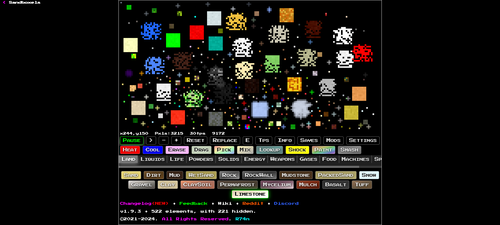 this took time. evrey thing in the game - 🚨 R74n / Sandboxels