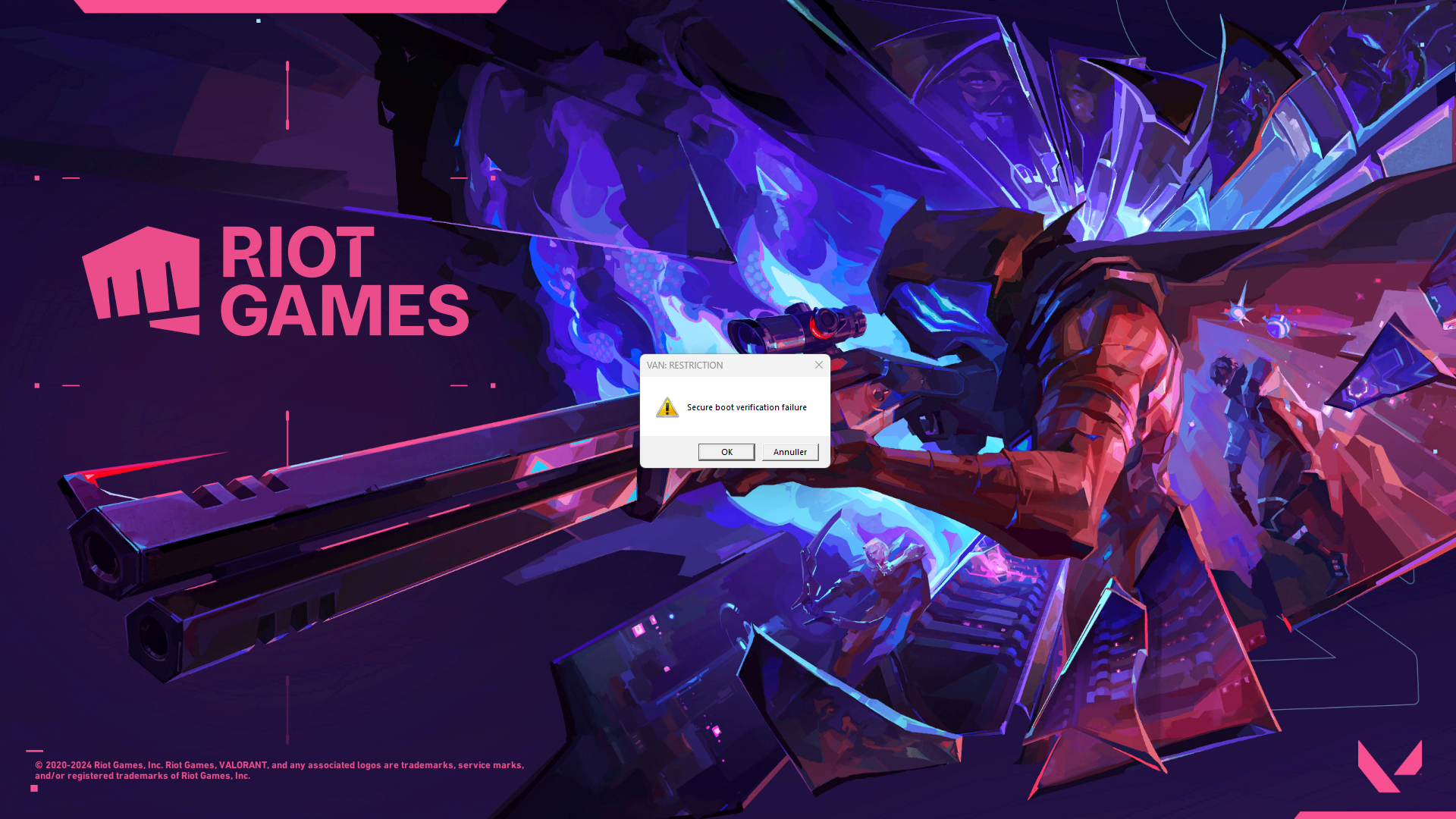 Van: Restriction (tpm 2.0 and secure boot) for @starxtt - VALORANT