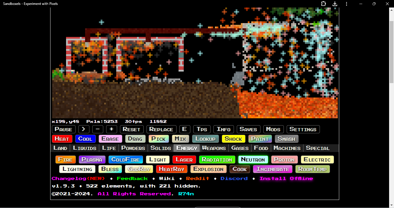 Just fill a circle with uranium - 🚨 R74n / Sandboxels