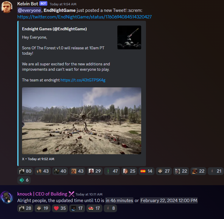 so the release is in 40 minutes for every timezone? - Sons Of | The Forest