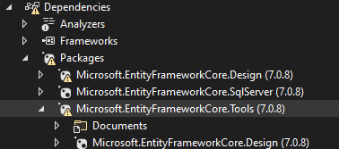 Trying to add Migrations but something is wrong with packages - C#