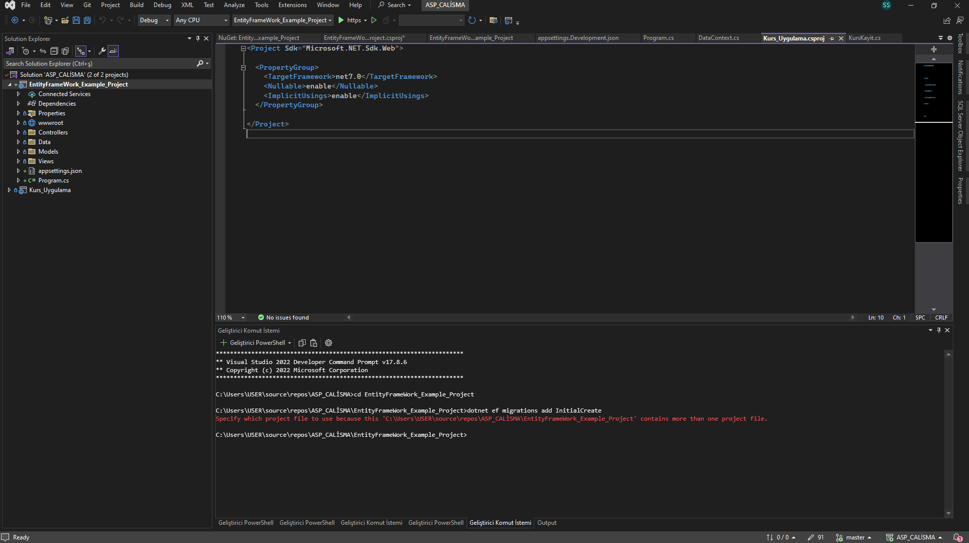 Trying to add Migrations but something is wrong with packages - C#