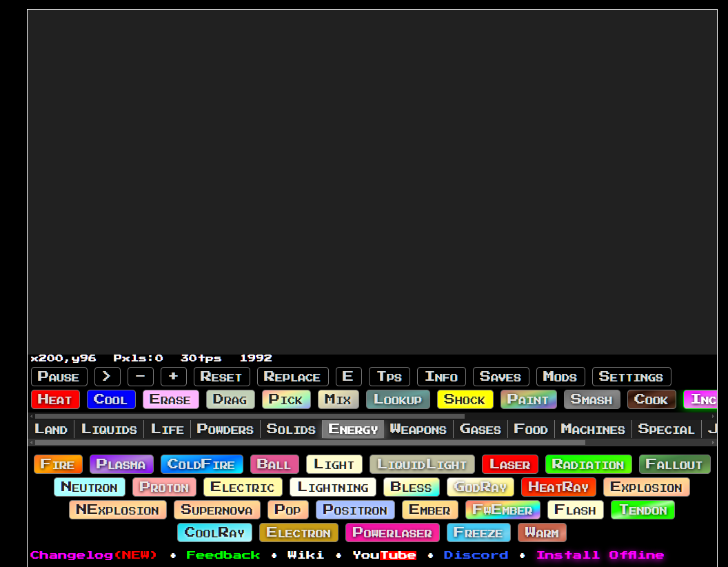 give me an idea for my sandboxels project - ⛄ R74n / Sandboxels