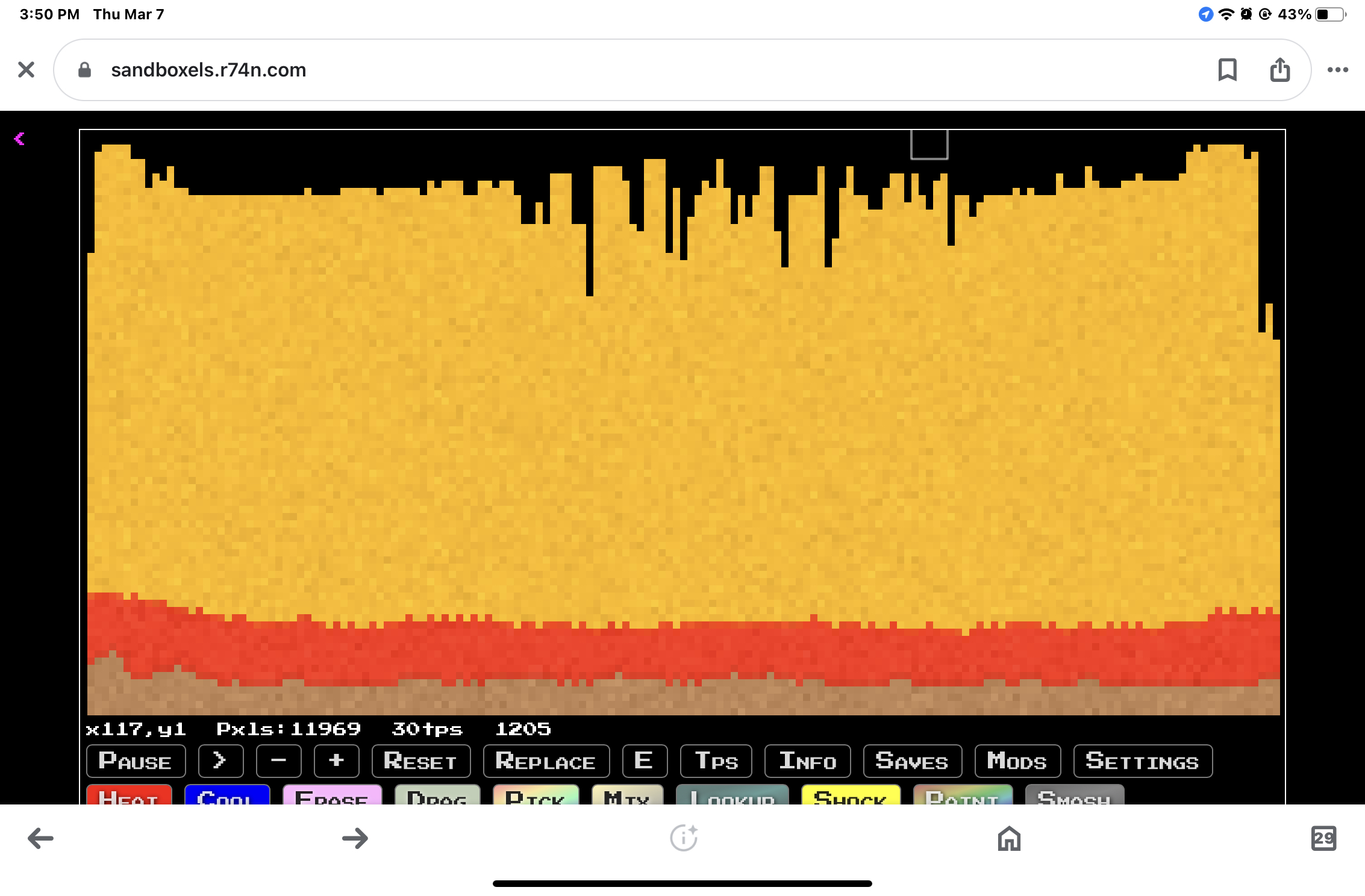 give me an idea for my sandboxels project - ⛄ R74n / Sandboxels