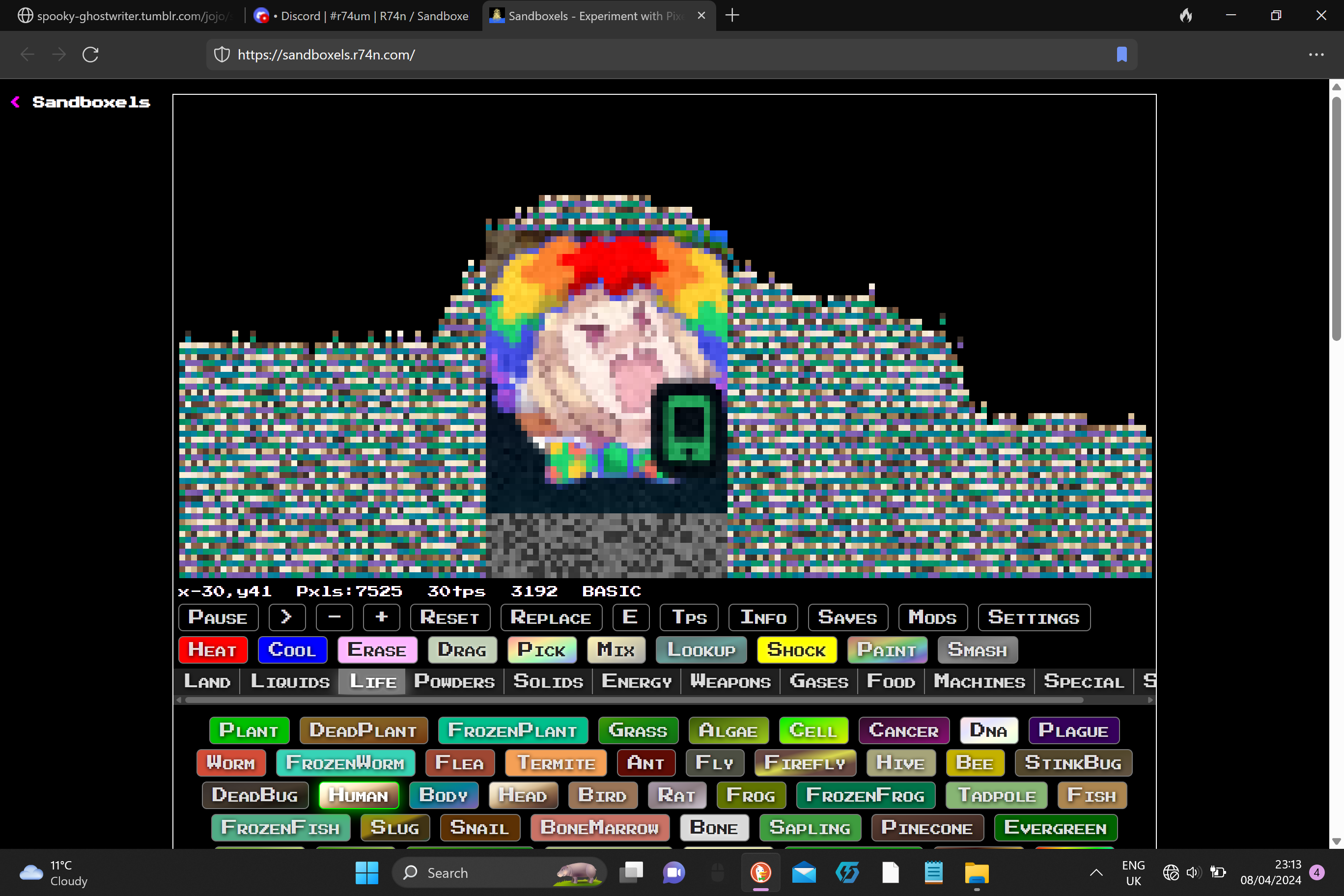 i made statue for R74n :> - 🚨 R74n / Sandboxels