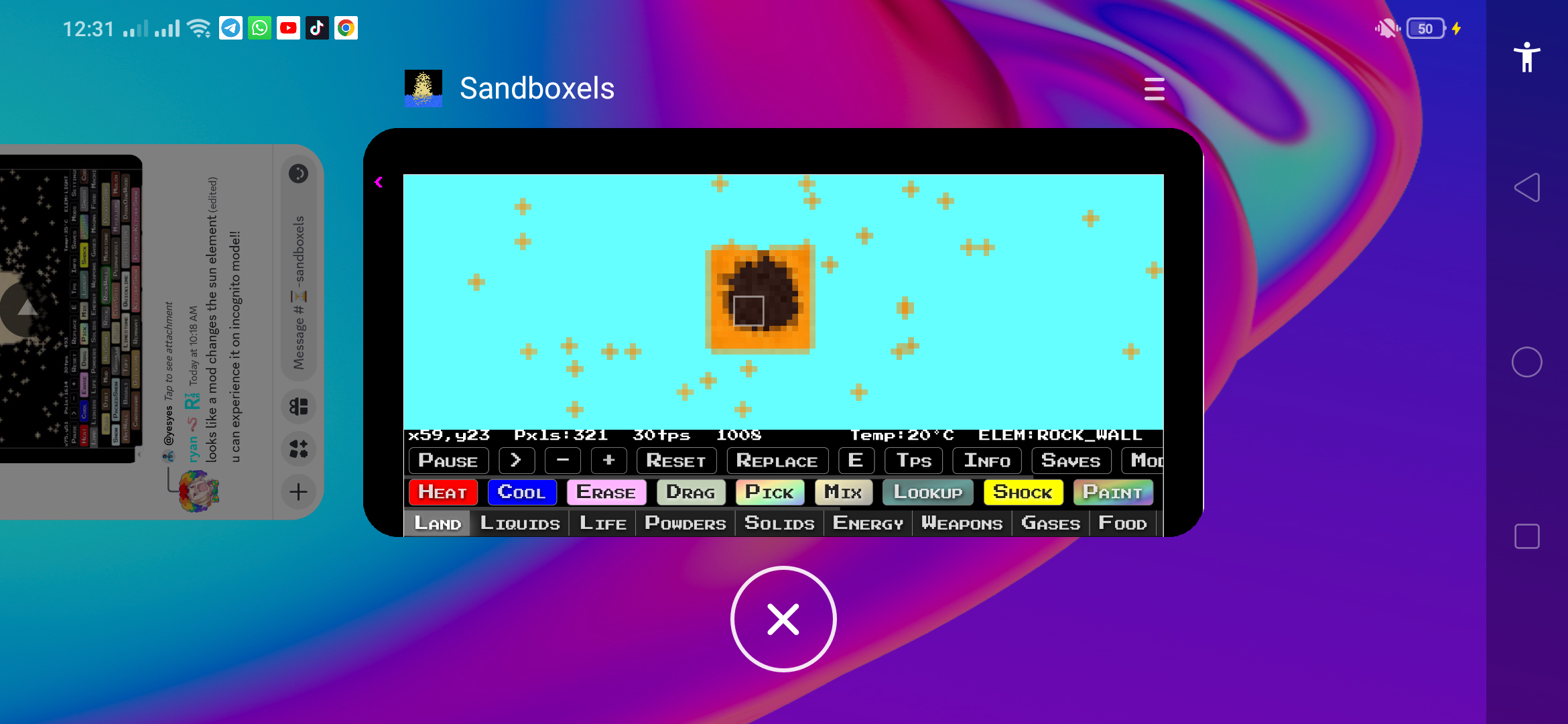 Y'all just place Rockwall inside the sun to make an eclipse. - 🚨 R74n / Sandboxels