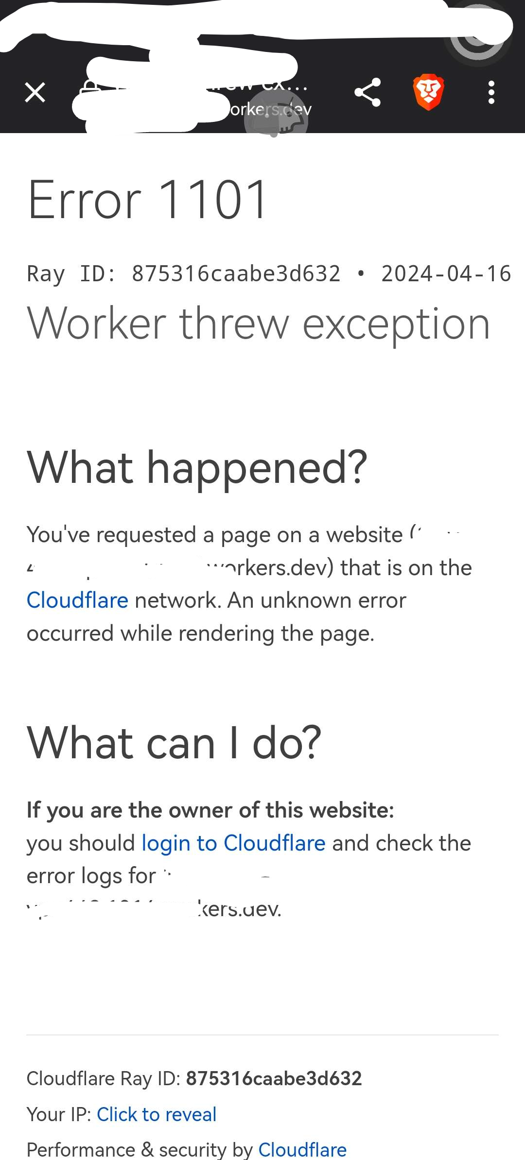 After use web socket i got error Error 1101 Worker threw exception - Cloudflare Developers