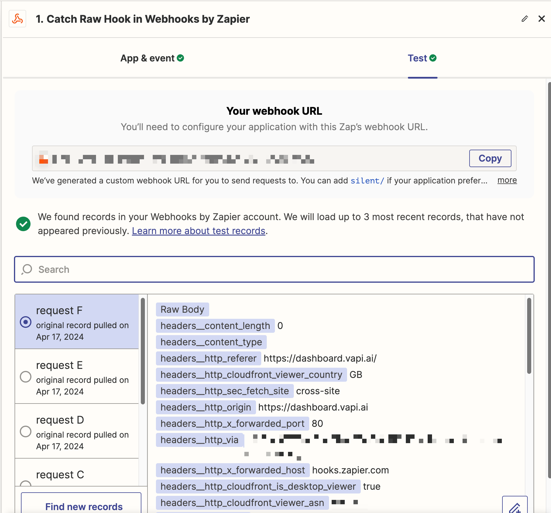 Unable to set up function calling with Zapier - VAPI