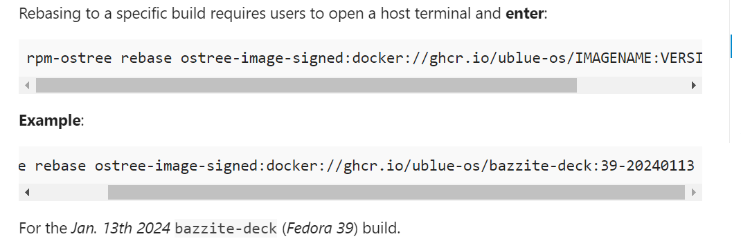 `rpm-ostree rebase ostree-image-signed:docker://ghcr.io/ublue-os/39-stable-20240407` - Universal ...