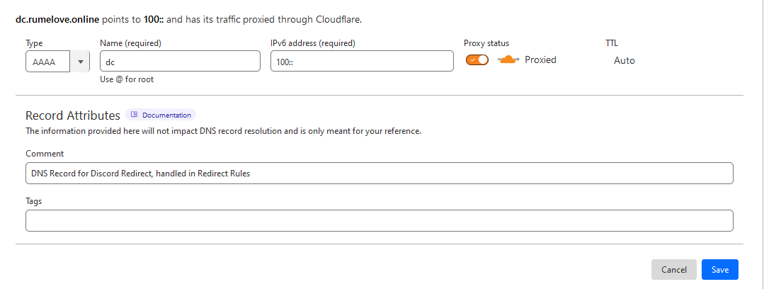 DNS record would look like this: - Cloudflare Developers