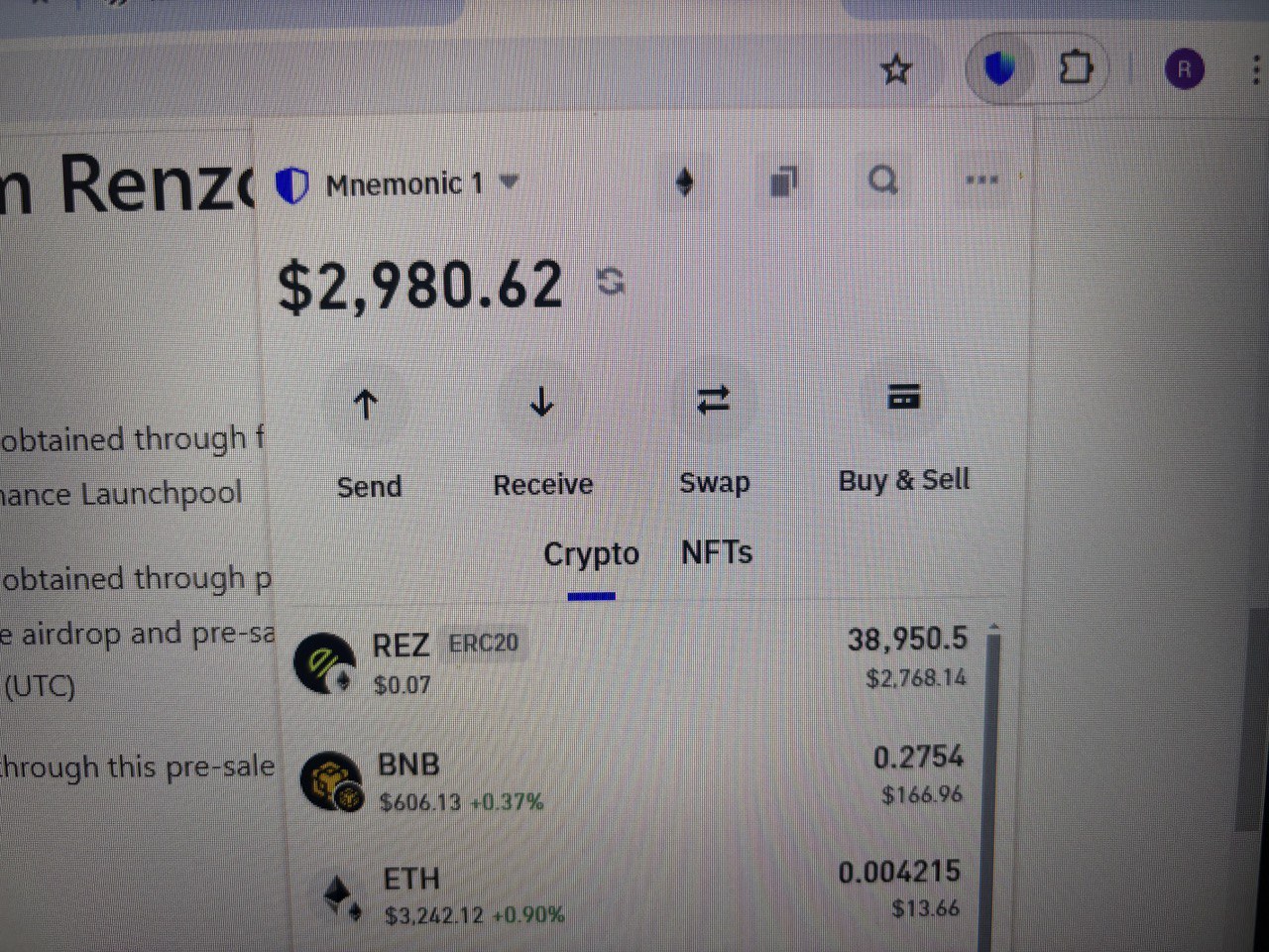 $REZ Binance launchpool and TGE today @Renzo_ProtocoI - Ergo Platform