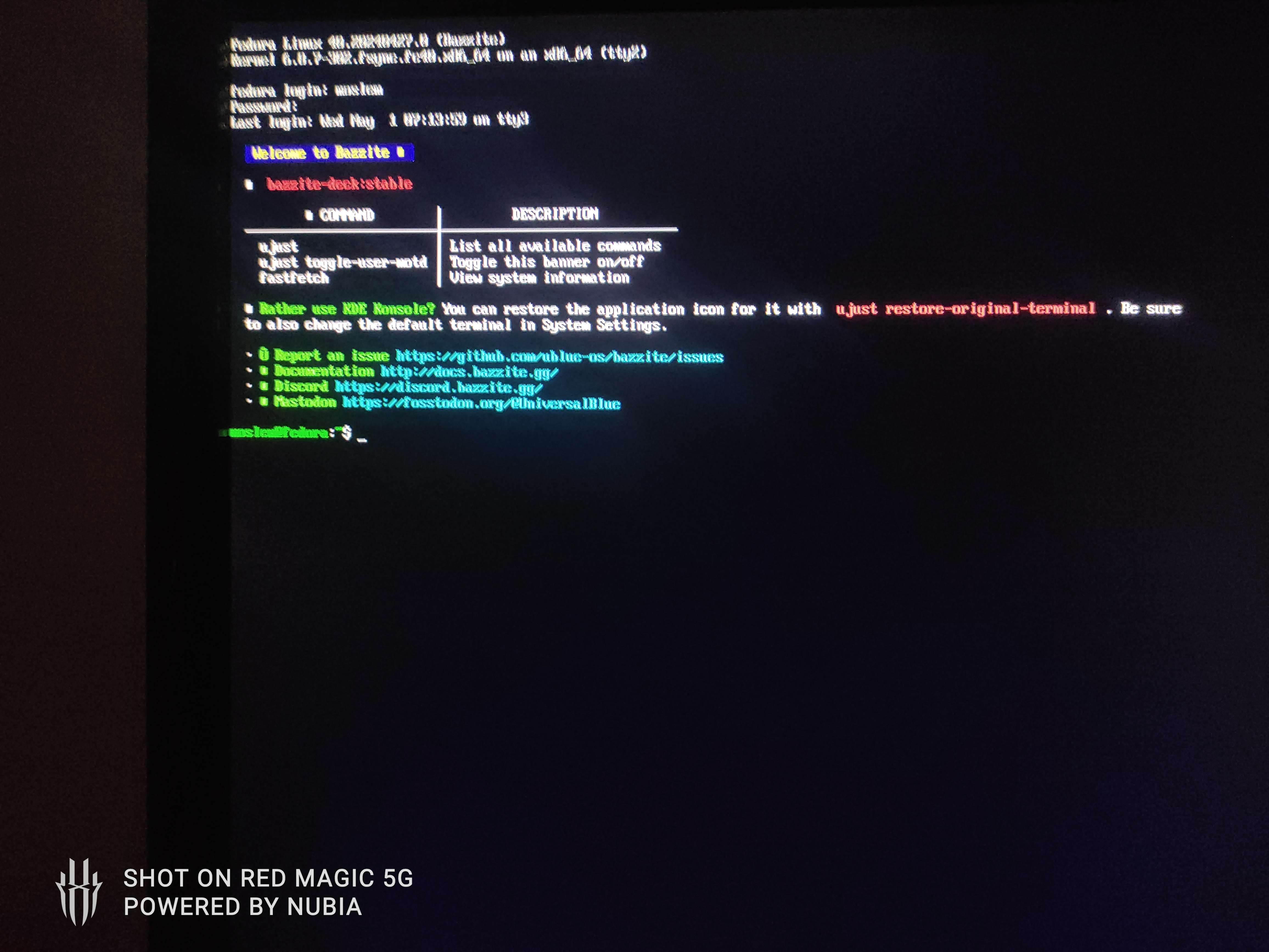 If you can get to the terminal from tty you might be able to rebase to ...